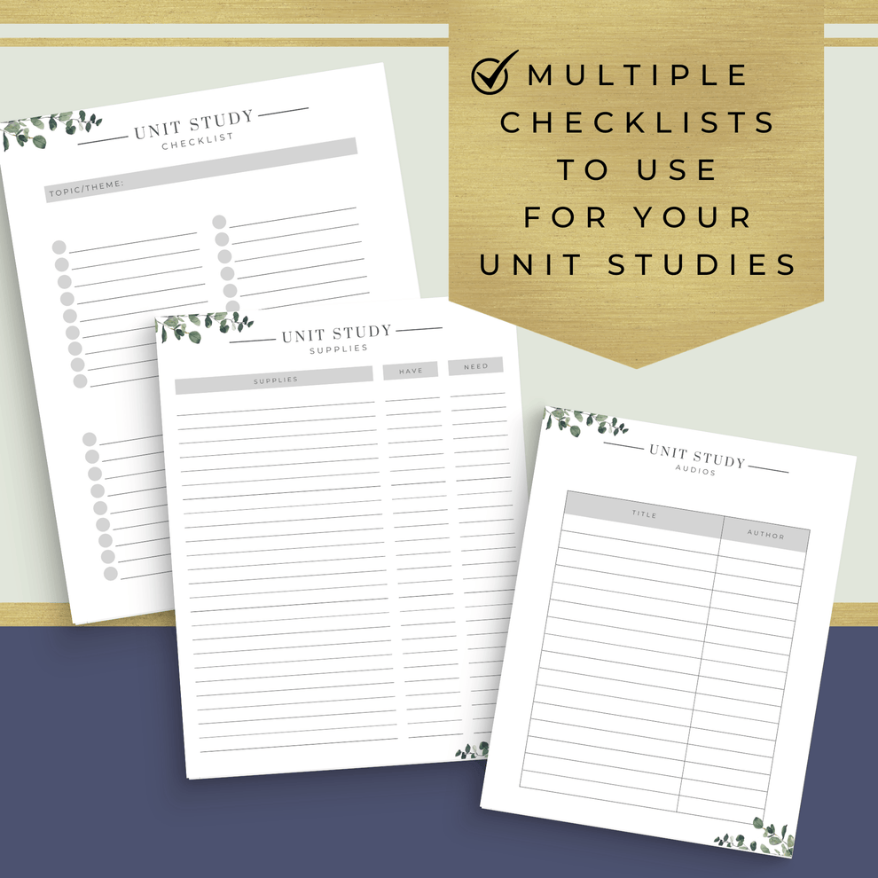 Unit Study Planner (Printable) – Embracing Homeschool Shop